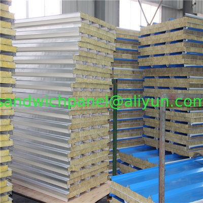 sound insulation metal sheet rock wool sandwich roof tile 5950 x 950 x 50mm