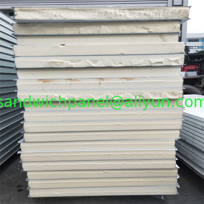 0.326mm grey white an steel PU sandwich panel 4750x 1150 x 75mm for cold storage