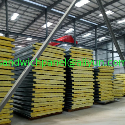 corrugated ivory white color steel sheet glass wool sandwich panel 5950 x 960 x 50mm