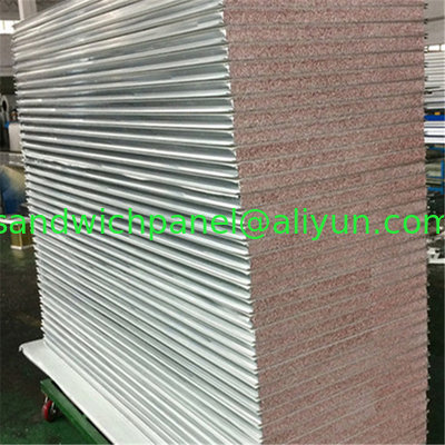 zinc aluminum double steel sheet 50mm TPS sandwich panel with grey white color