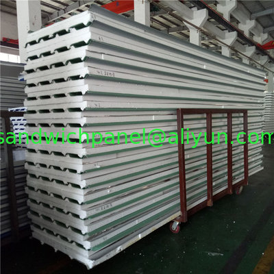 50mm waterproof double steel eps sandwich roofing panel with ivory white for roof