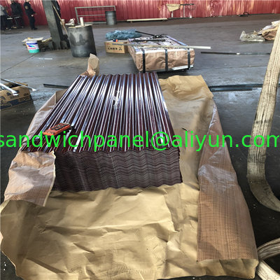 iron oxide red 0.15-1.2mm corrugated roof tile for prefabricated building