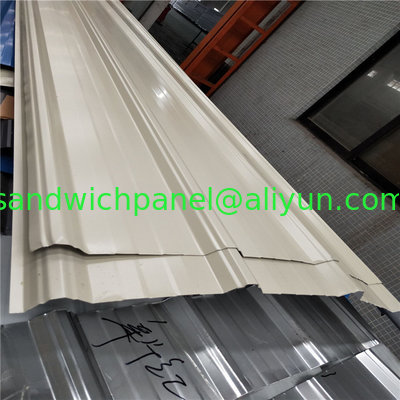 820mm ivory white corrugated sheet 0.376mm thickness for roof tile