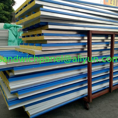 50mm A grade fire rating glass wool insulated sandwich roof panel use 20ft container house