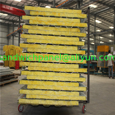 low metal roofing cost insulated 50mm glass wool roofing panel with 0.376mm steel sheet