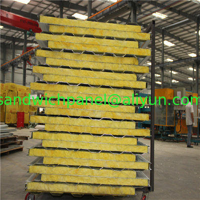 low metal roofing cost insulated 50mm glass wool roofing panel with 0.376mm steel sheet