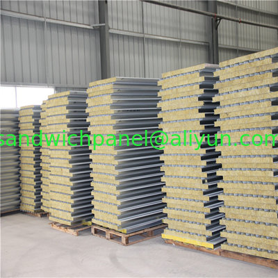 heat insualation corrugated grey white caravan wall  rock wool sandwich panel