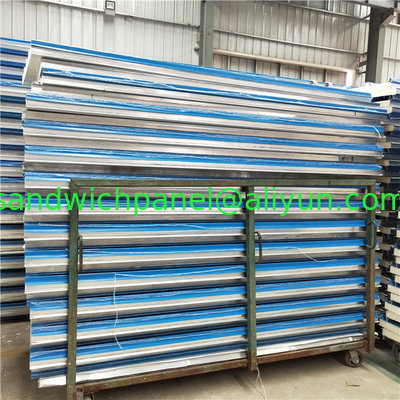 50mm corrugated blue PU sandwich roof panel used for Austria clean room