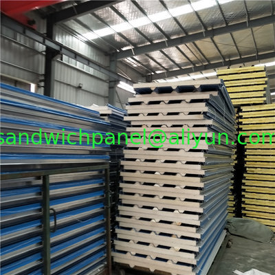 polyurethane foam refrigerated insulated 0.326mm blue corrugated roof panel