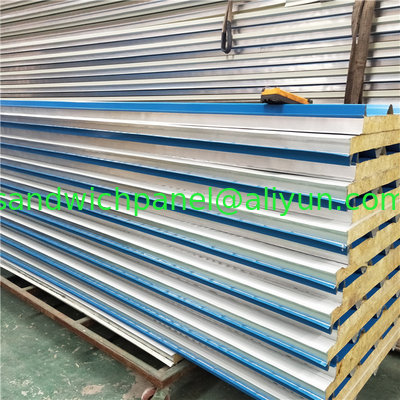 roof aluminum sandwich tile 50mm blue color pu panel for cold room
