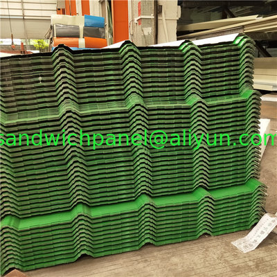 energy save green color roof sheets 840x 0.476mm for prefabricated warehouse