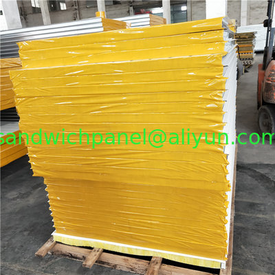 0.326-0.476mm rock wool prefab house sandwich panels 2200x1150x50mm for worker camp