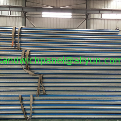 corrugated fireproof blue 50mm rock wool sandwich roof panel for poultry farm