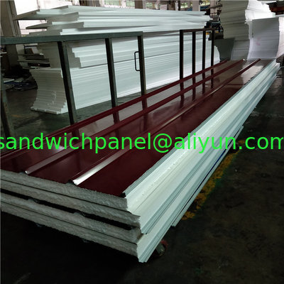 eps sandwich roof panel 1050-75-0.4mm RAL3005 steel sheet up and RAL9002 down