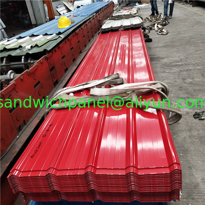 27 tons 840mm corrugated red color steel roof sheet delivered by a 20ft container