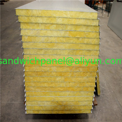 fireproof 50mm glass wool prefabricated house wall panel 1150-50-0.376mm