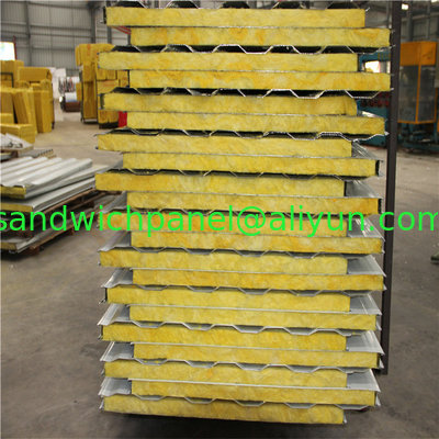 fireproof corrugated glass wool container house  sandwich wall panel  1150-50-0.376mm