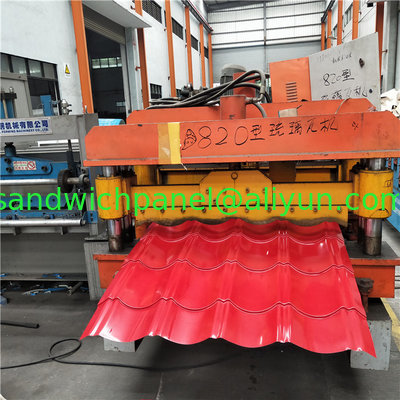 beautiful red 820mm metal glazed tiles with 0.476mm for factory roof