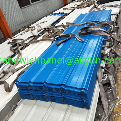 blue color steel sheet 840mm roof tile with 0.376mm for prefabricated building