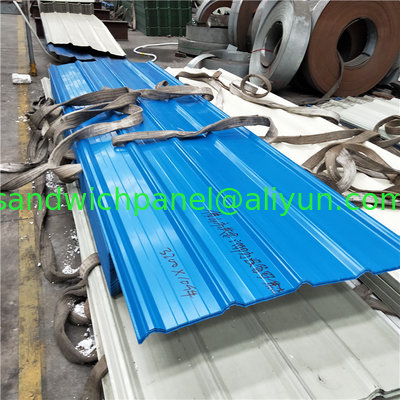 blue color steel sheet 840mm roof tile with 0.376mm for prefabricated building