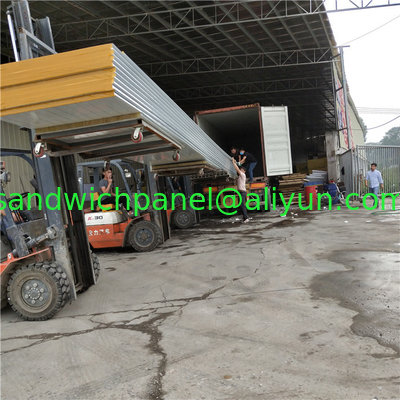 50mm 60kg mobile home rock wool sandwich wall paneling with 30minutes fire resistant
