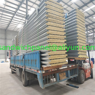 60minutes fire resistant 75mm rock wool roof panel for prefabricated buildings