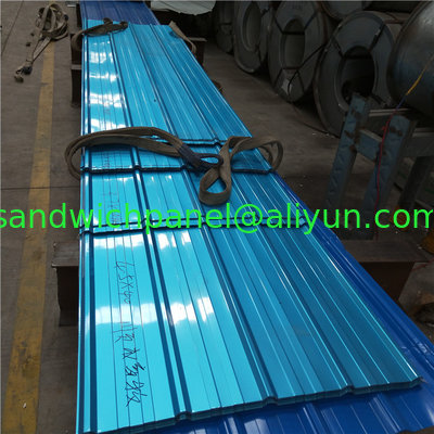 RAL5015 color roofing sheets with 0.476mm thickness for prefabricated building