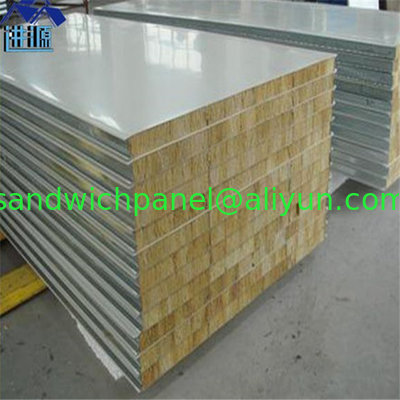 manufactured prefab home fireproof rock wool sandwich wall panels 1150-75-0.376mm