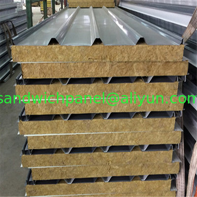 960 type fireproof rock wool sandwich panels with 0.376mm for prefabricated building