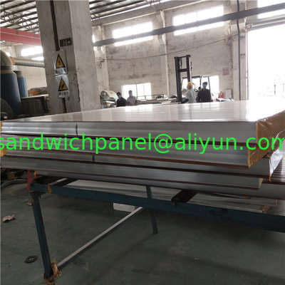 75mm lightweight rock wool sandwich wall panel with 0.426mm wood grain steel and film both side