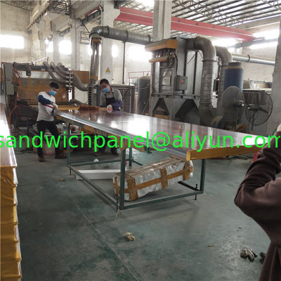 fireproof styrofoam rock wool wall sandwich panel 1150-75-0.426mm wood grain both side