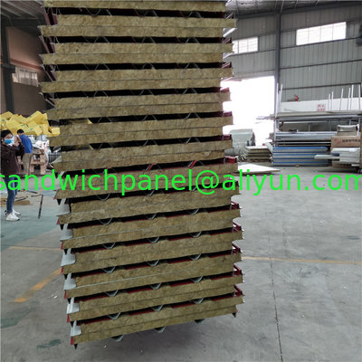960mm steel strip red rock wool sandwich pane with waterproof cap