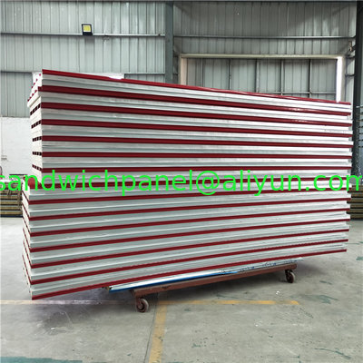 960mm steel strip red rock wool sandwich pane with waterproof cap