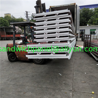 0.4mm wine red color steel 50mm eps sandwich roof panel with 14kg for prefabricated buildings