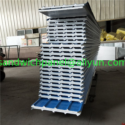 waterproof 30mm PVC paper eps sandwich prefabricated house roof panel with 14kg