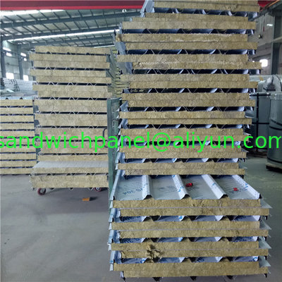 heat resistance materials 50mm rock wool sandwich roof panel with 0.376mm