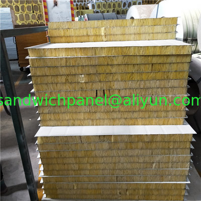 sound insulation prefabricated house 50mm rock wool embossing sandwich panel