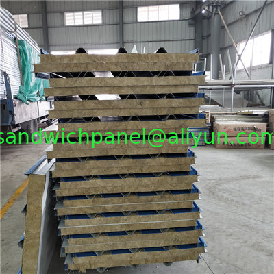 0.426mm blue corrugated rock wool sandwich roof panel for prefabricated house