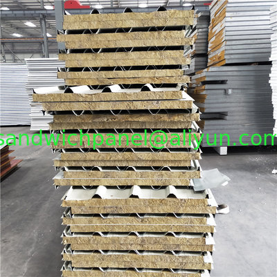 30 years light steel structure 50mm rock wool warehouse sandwich roof panel