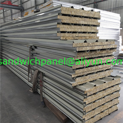 30 years light steel structure 50mm rock wool warehouse sandwich roof panel