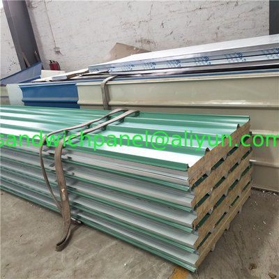 fast assemble light weight color steel rock wool sandwich panel for wall and roof