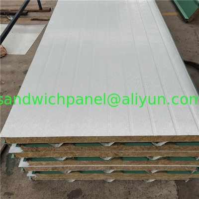fast assemble light weight color steel rock wool sandwich panel for wall and roof