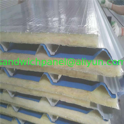 840mm glass wool sandwich roof panel with 30mm thickness for warehouse