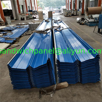 760mm type 0.426mm blue color steel roof sheets for fast prefabricated buildings