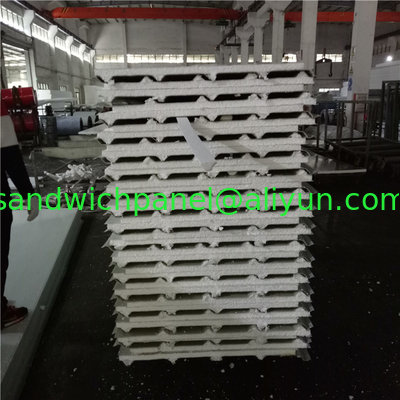 waterproof ivory white eps sandwich roof panel 840-30-0.426mm wih 0.5mm PVC down