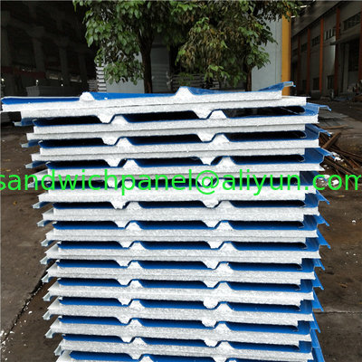 1050-30-426 blue steel up and 0.5mm PVC down eps sandwich panel with 12kg
