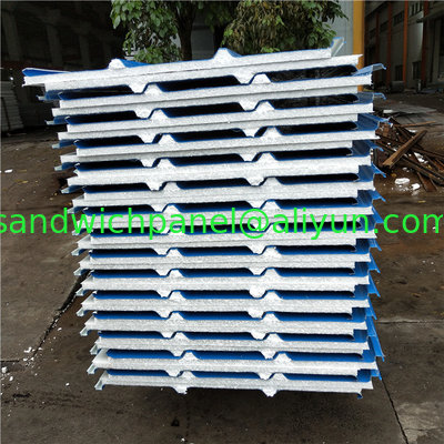 1050-30-426 blue steel up and 0.5mm PVC down eps sandwich panel with 12kg