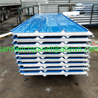 30mm blue steel polystyrene foam sandwich roof panel with protective film