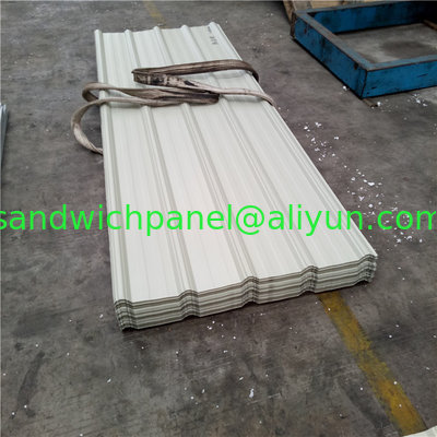 900-0.4mm Huaguan ivory white corrugated roof sheets with 55% AZ warehouse and factory