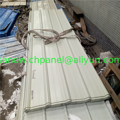 840-0.4mm Huaguan ivory white corrugated roof sheets with 55% AZ warehouse and factory